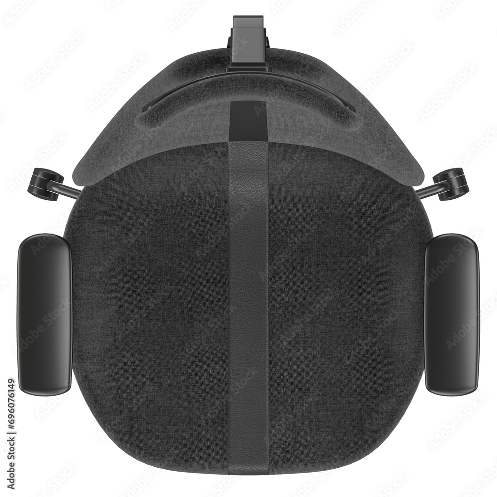 top view of fabric ergonomic office desk chair with headrest and wheels ...