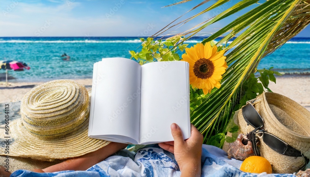 summer vacation beach read book cover mock up Stock Photo | Adobe Stock