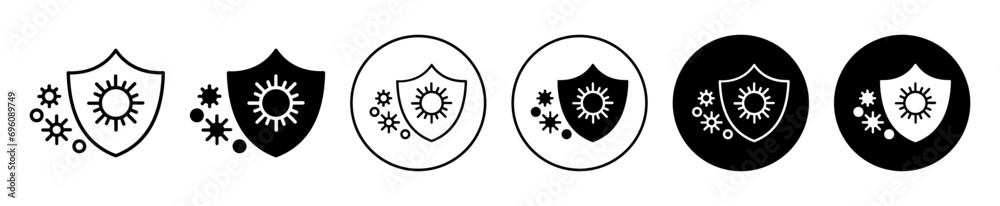 virus protection icon. anti bacterial viral germ infection protection ...