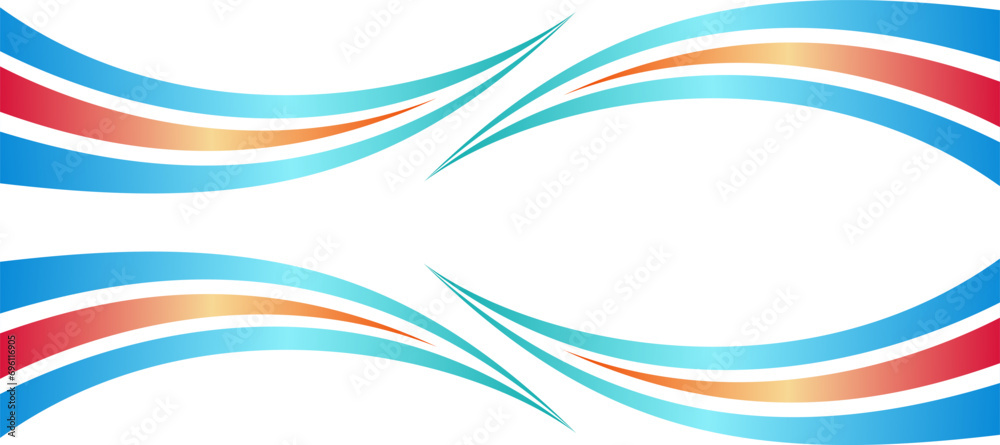 abstract blue curve stripes vinyl sticker for car wrap livery ...
