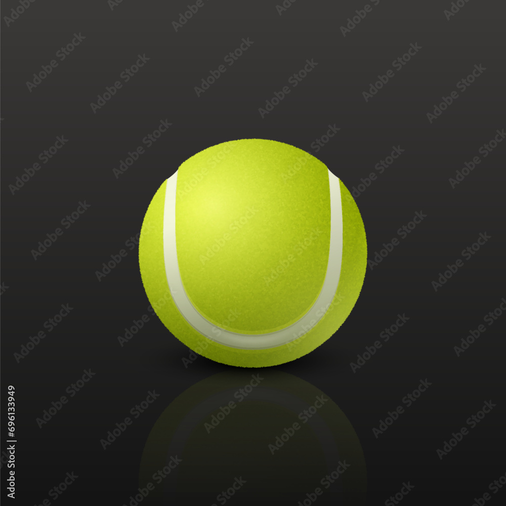 Vector 3d Realistic Green Textured Tennis Ball Icon Set Closeup. Tennis ...