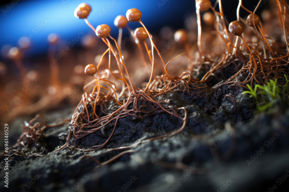 An image of nitrogen-fixing bacteria in the root nodules of leguminous ...