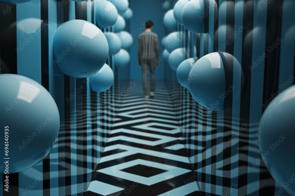 An optical illusion where contrasting patterns create a paradoxical ...