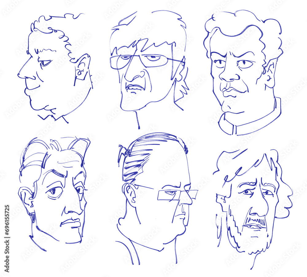 Portrait of a person from life. Portraits of people in different ...