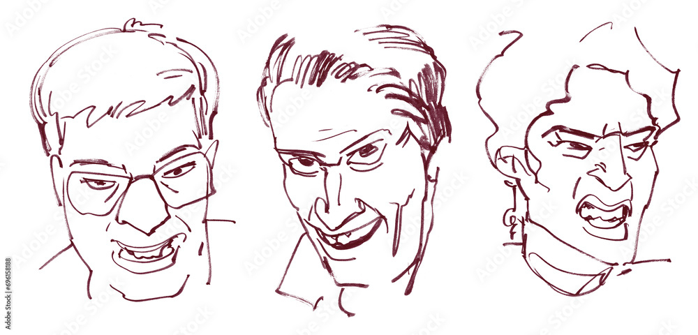 Portrait of a person from life. Portraits of people in different ...