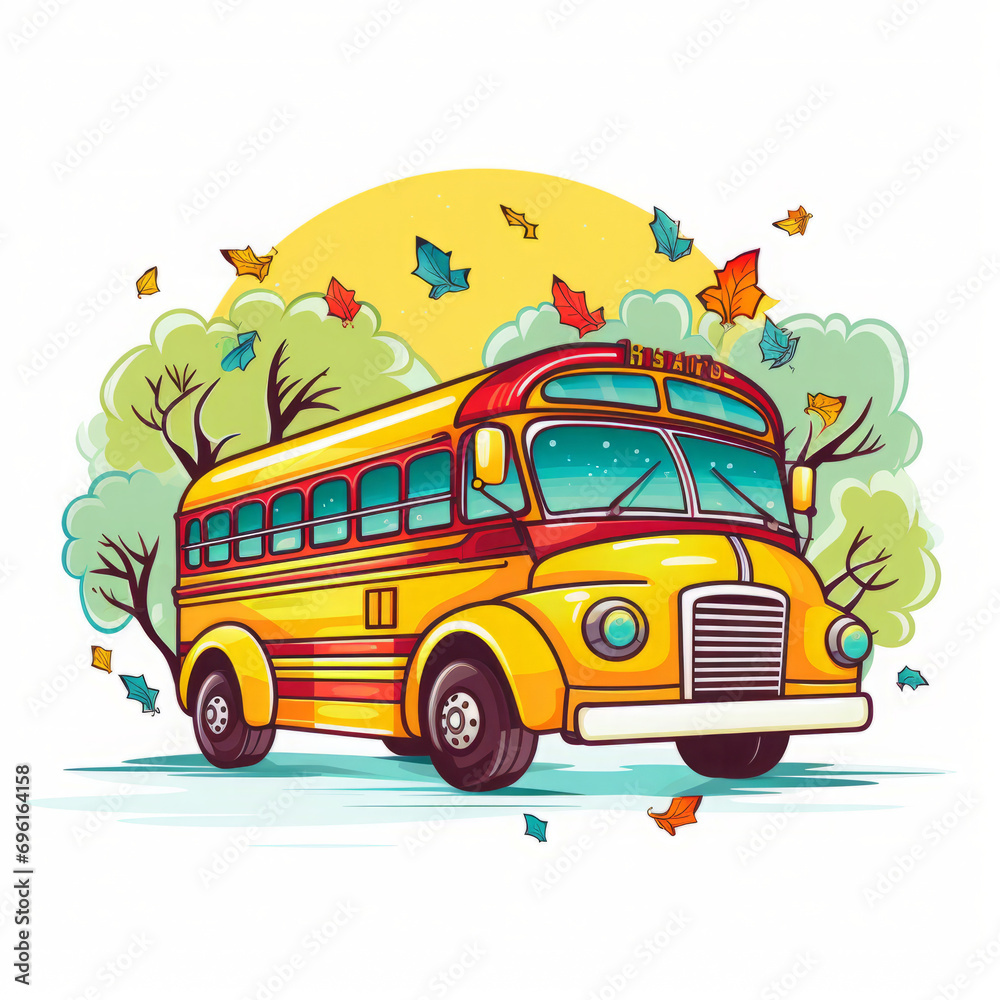 Back to school bus, school bus, school bus with supplies, School bus ...