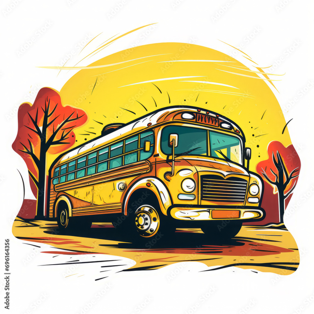 Back to school bus, school bus, school bus with supplies, School bus ...