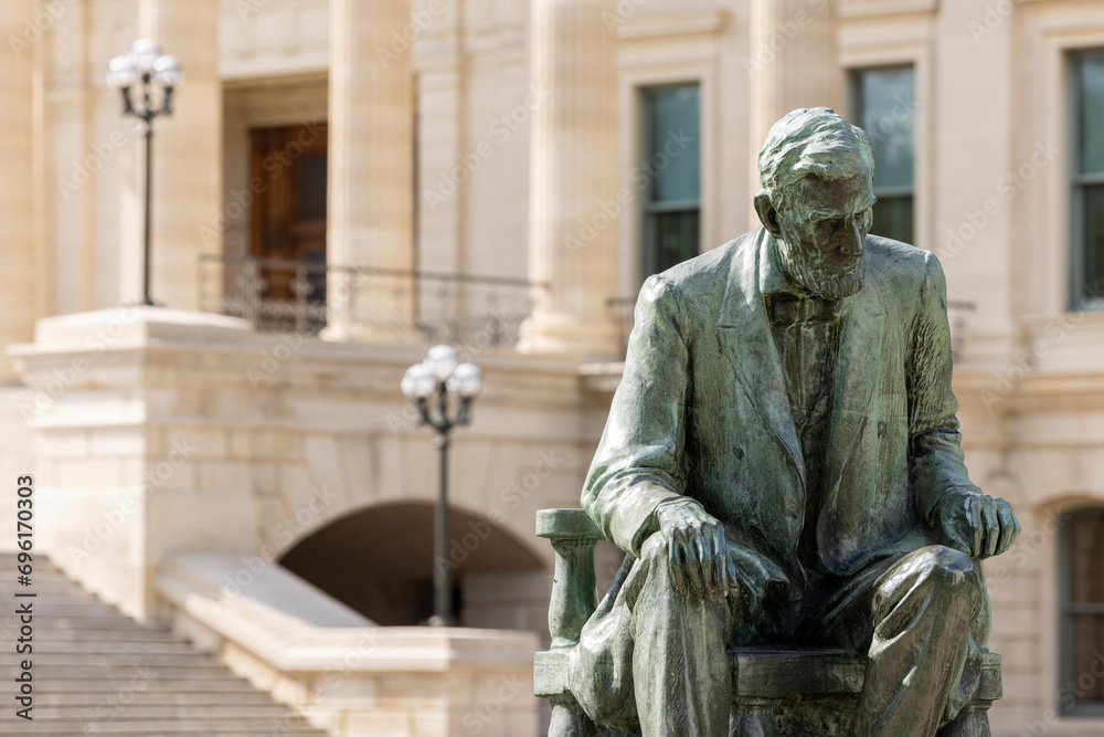 Topeka, Kansas, USA - June 17, 2023: Afternoon light shines on a public ...