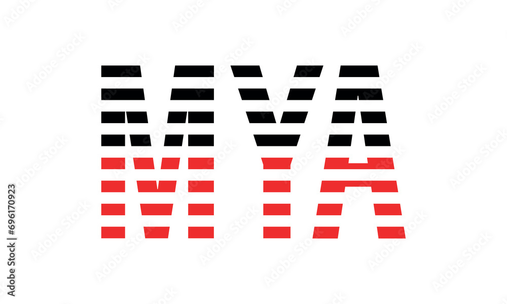 MYA three initial letter iconic line negative space minimal logo design ...