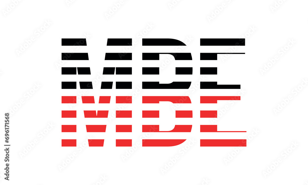 MBE three initial letter iconic line negative space minimal logo design ...