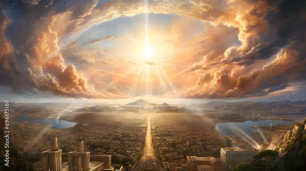 Holy City, Jerusalem, coming down out of heaven from God. It shone with ...