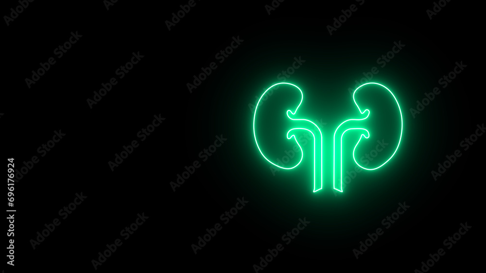 kidneys icon in neon style. Element of medicine illustration. glowing ...