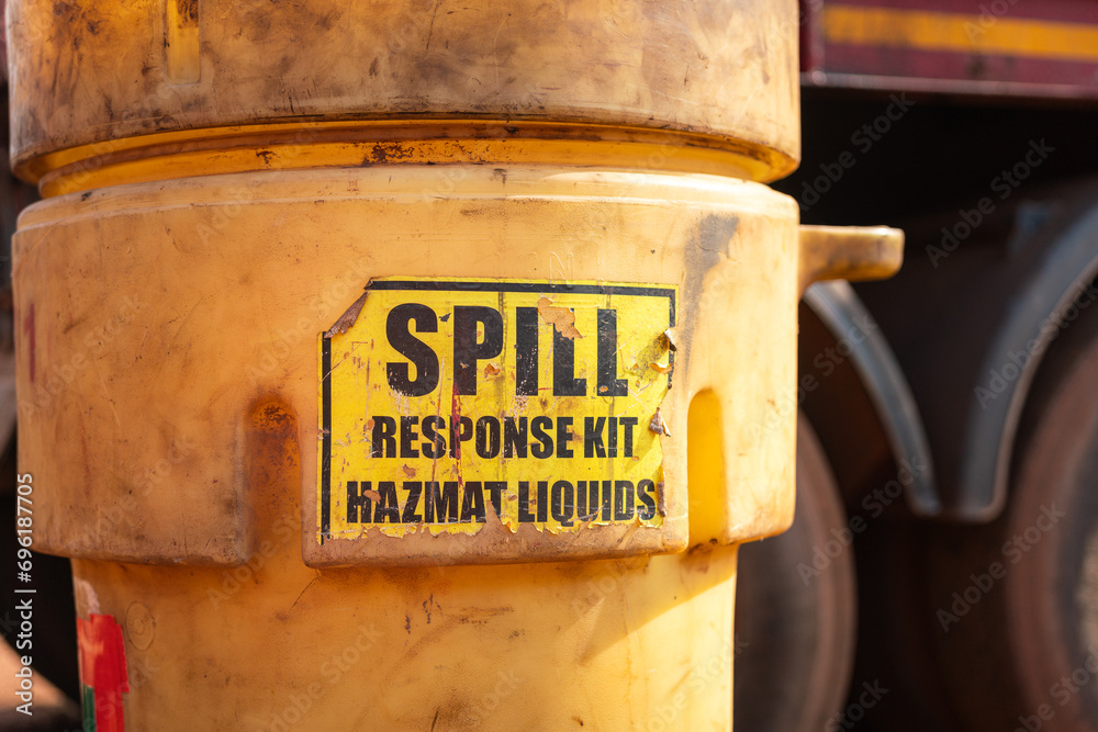 The spill kit container box, using to keep the equipment that using for ...