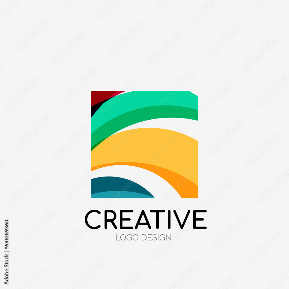 Modern abstract logo design. Geometric vector art. Clean overlapping ...