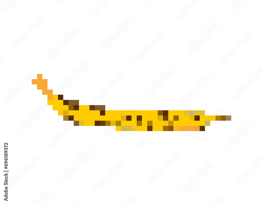 Banana peel Pixel art. 8 bit Old rotten banana peel. Stock Vector ...