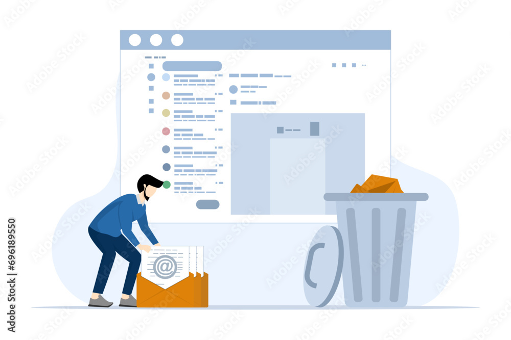 Concept of junk internet messages in mailbox, phishing emails and ...