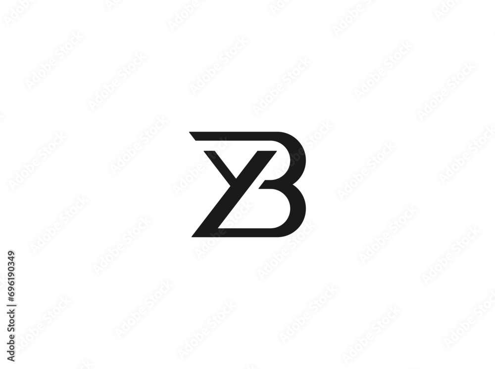 YB monogram letter logo design, the logo looks modern, simple and ...