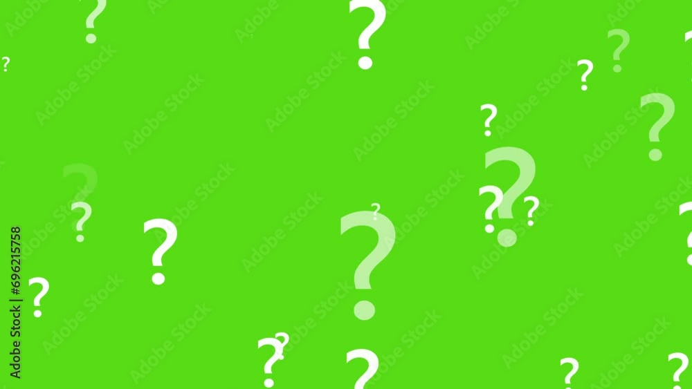 Question marks Animation moving on alpha channel green screen ...
