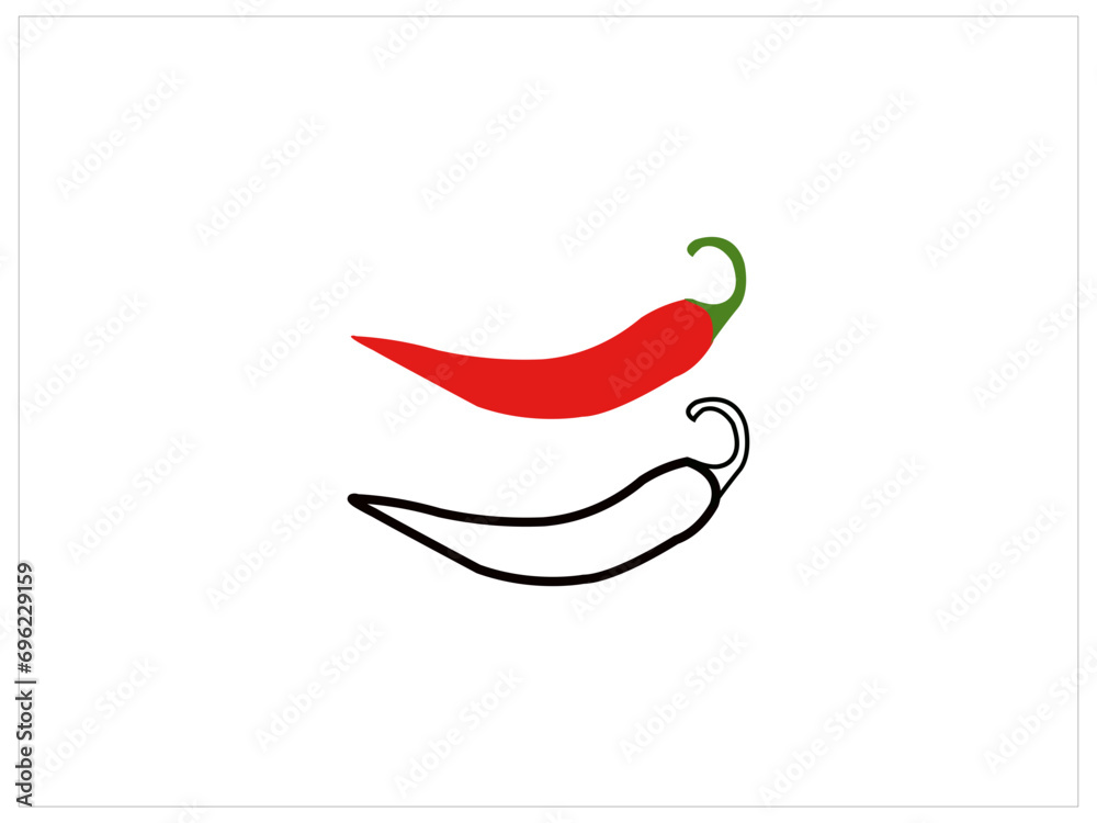 Coloured chilli peppers design,Red chili pepper vegetable cartoon ...