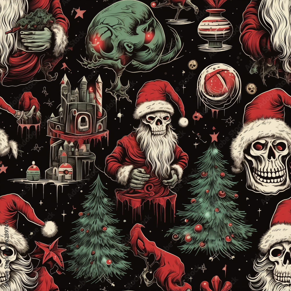 Horror Seamless Pattern Printable Digital Paper Stock Illustration ...