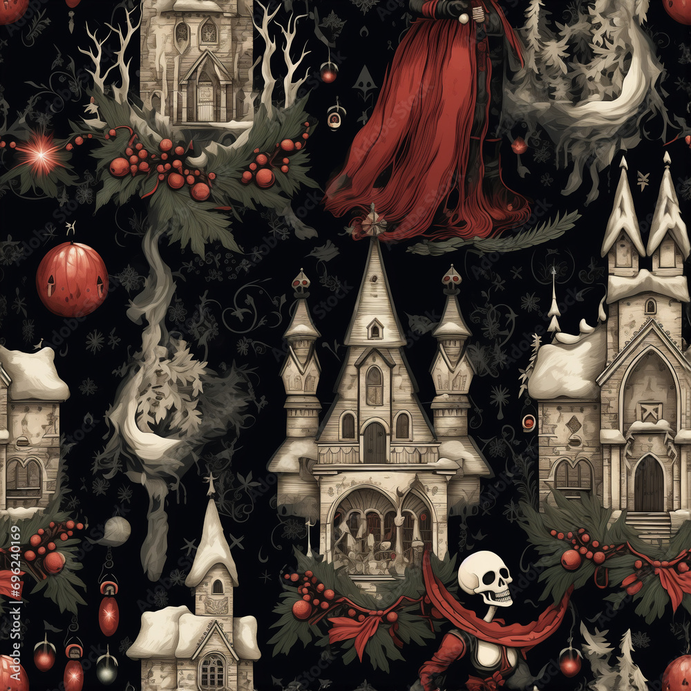 Horror Seamless Pattern Printable Digital Paper Stock Illustration ...