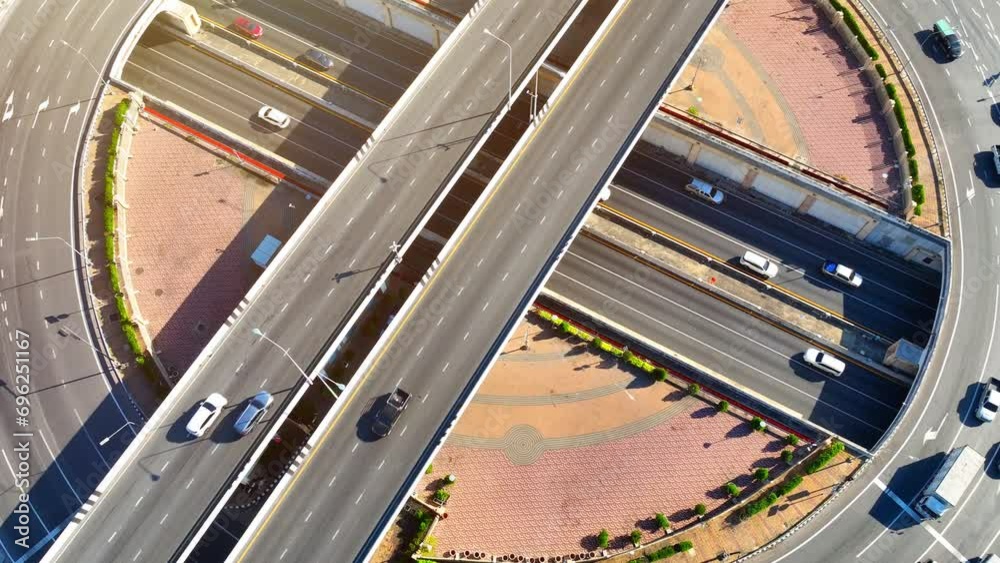 A symphony of concrete and steel, the interchange roundabout with ...