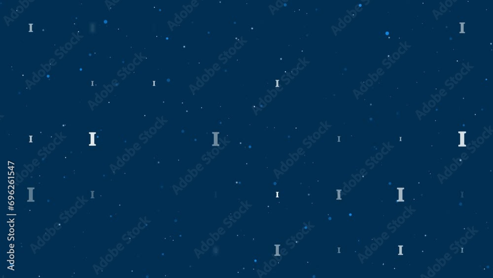 Template animation of evenly spaced capital letter I symbols of ...