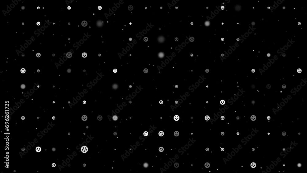 Template animation of evenly spaced car wheel symbols of different ...
