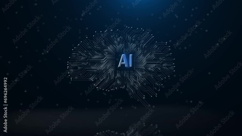 AI Artificial intelligence digital brain, big data deep learning computer machine IoT Internet ...