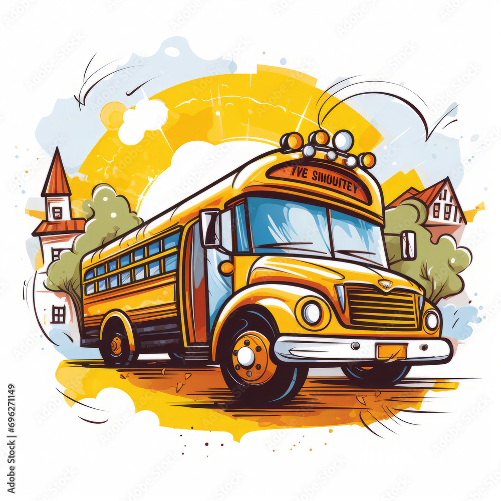 Back to school bus, school bus, school bus with supplies, School bus ...