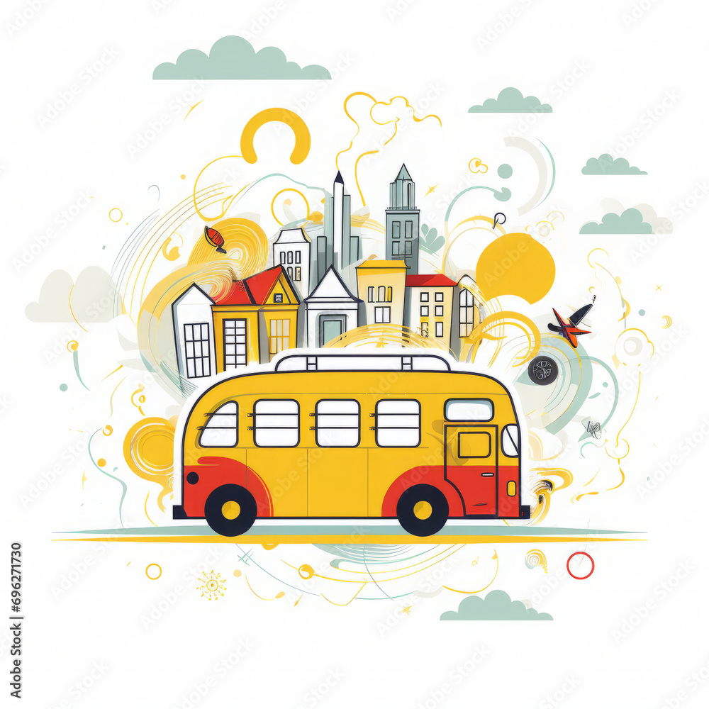 Back to school bus, school bus, school bus with supplies, School bus ...