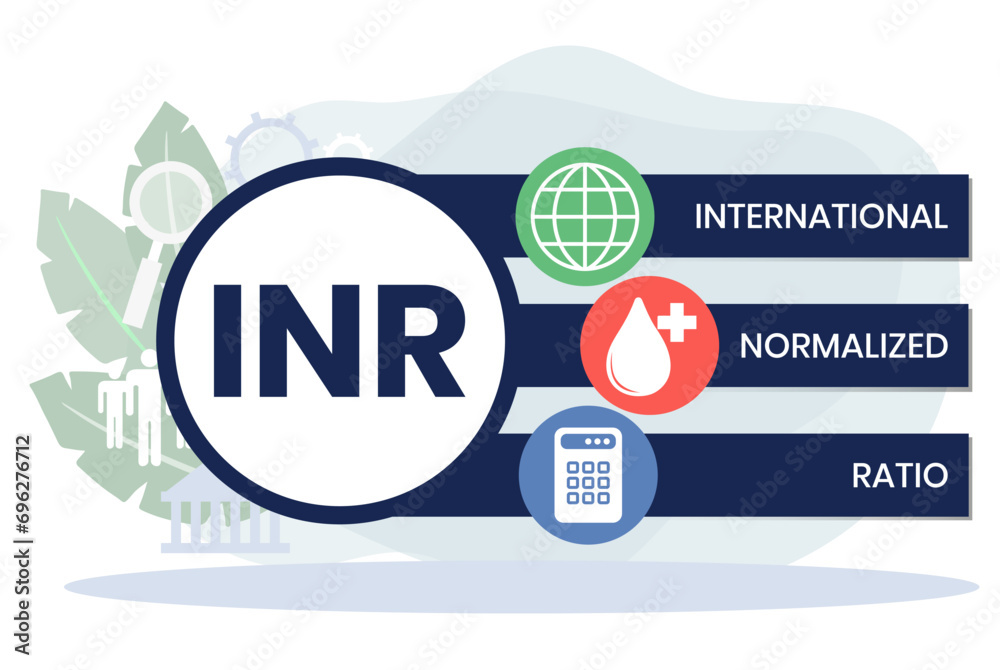 INR - International Normalized Ratio acronym. business concept ...