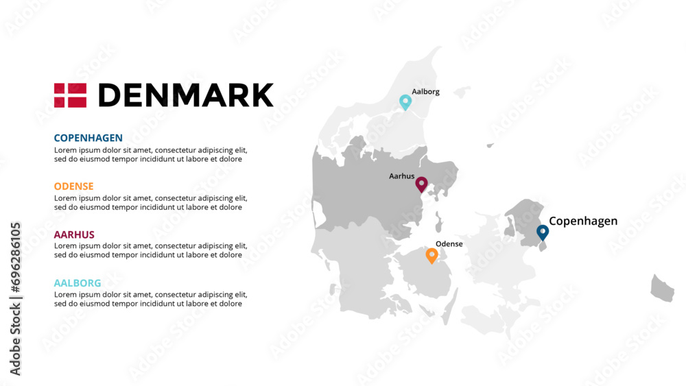 Denmark Infographic maps for countries elements design for presentation ...