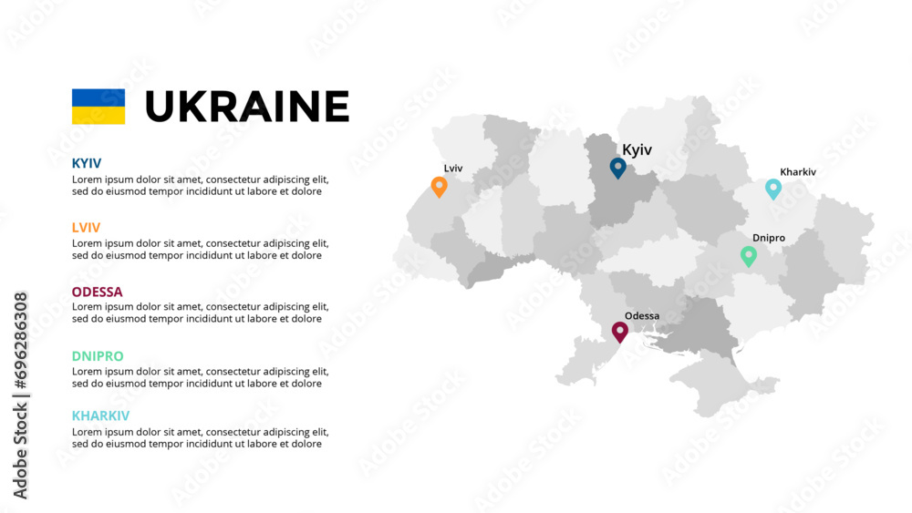 Ukraine Infographic maps for countries elements design for presentation ...