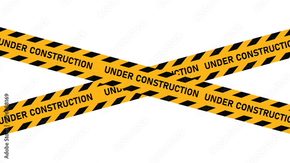 under construction tape warning banner image with transparent ...