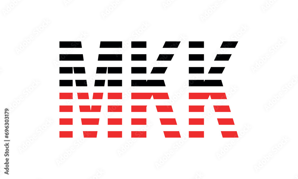 MKK three initial letter iconic line negative space minimal logo design ...