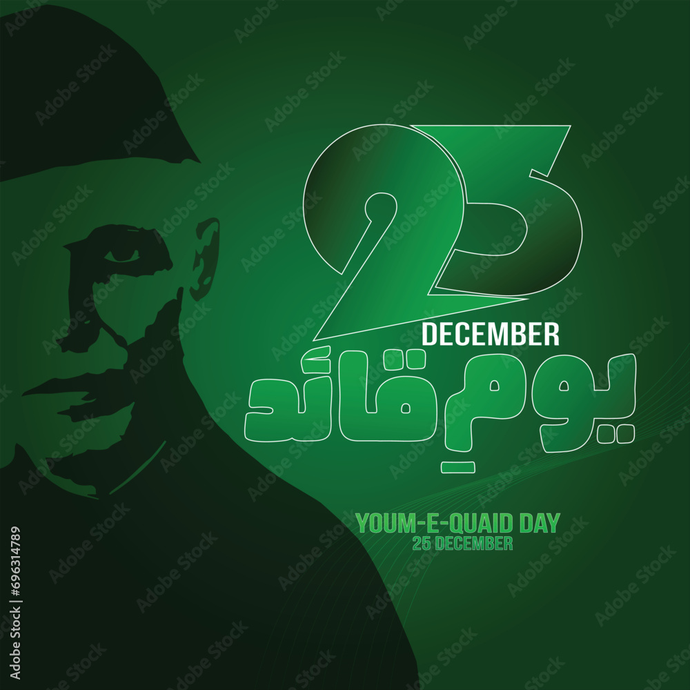 "Youm-e-Quaid Day 25th December" Celebration Banner design vector ...