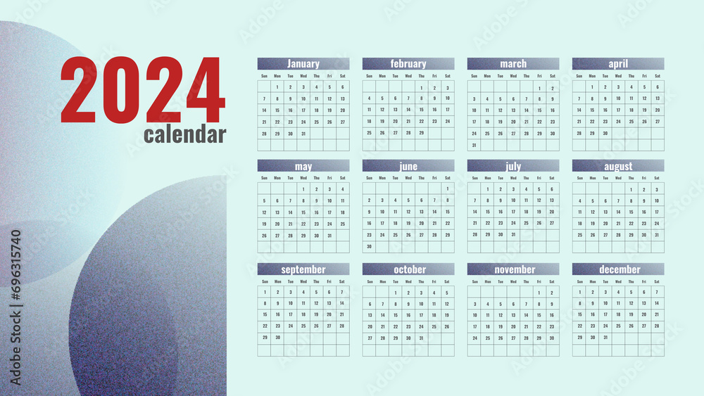 Calendar 2024 Calendar with holidays. Yearly calendar showing months ...