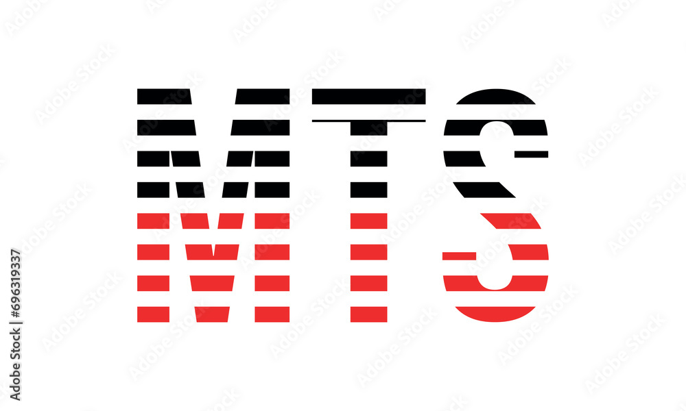 MTS three initial letter iconic line negative space minimal logo design ...