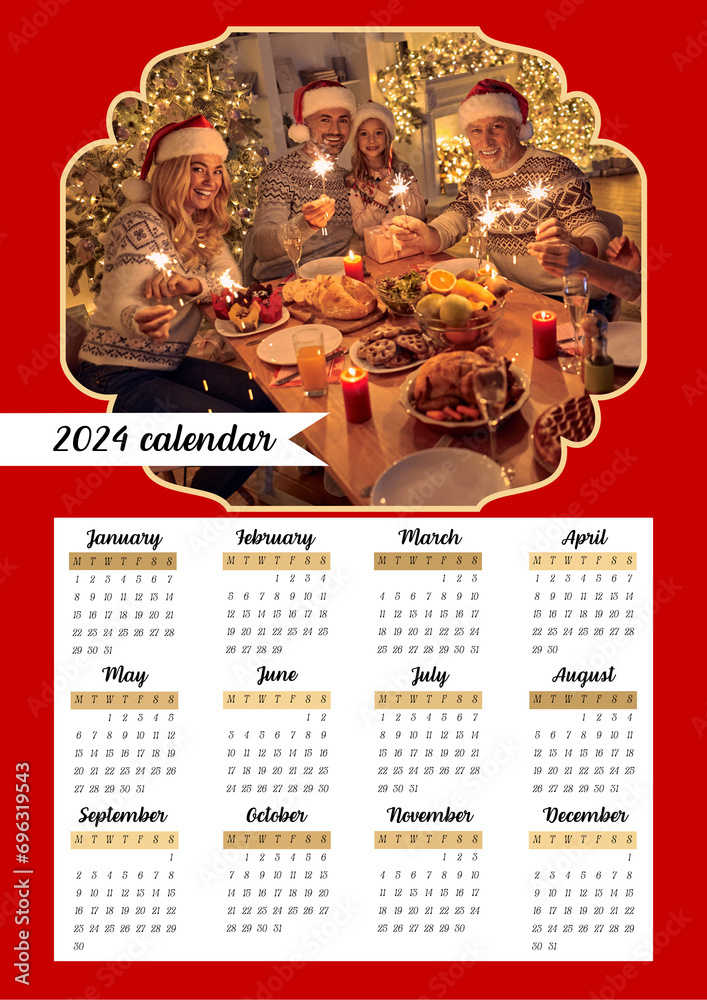 Calendar 2024 Calendar with holidays. Yearly calendar showing months ...