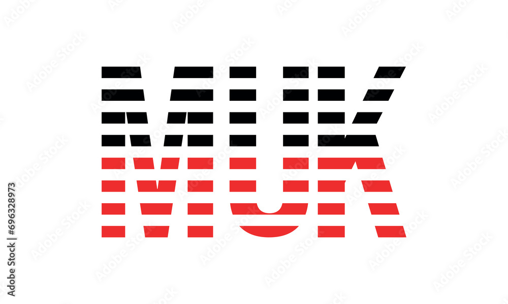 MUK three initial letter iconic line negative space minimal logo design ...