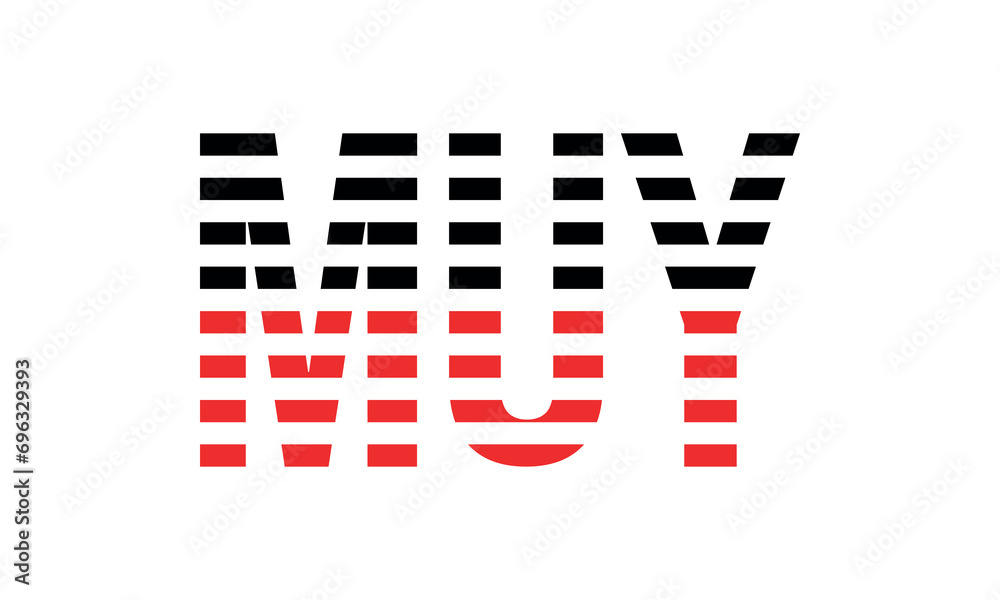 MUY three initial letter iconic line negative space minimal logo design ...