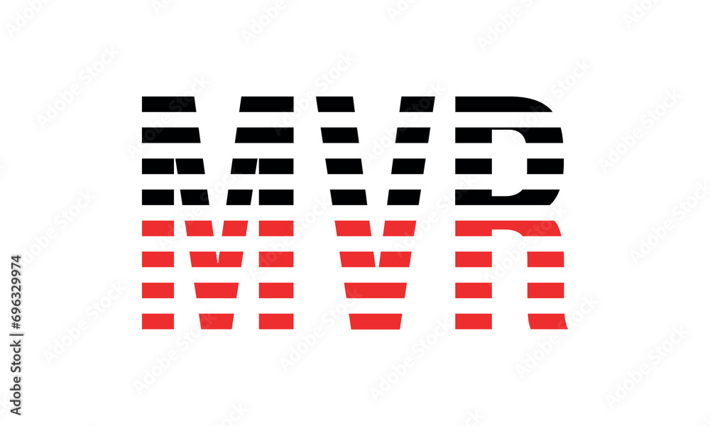 MVR three initial letter iconic line negative space minimal logo design ...