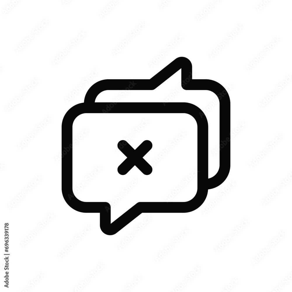 Delete Message icon in trendy outline style isolated on white ...