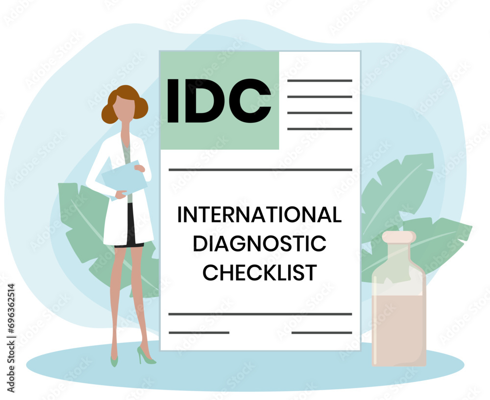 IDC - International Diagnostic Checklist acronym. vector illustration ...