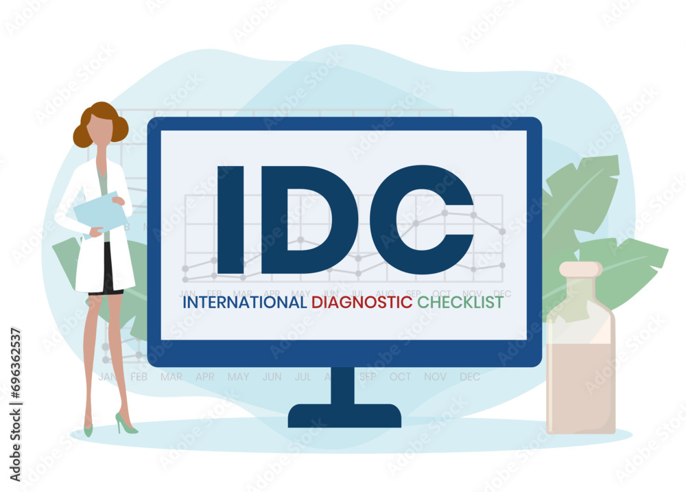 IDC - International Diagnostic Checklist acronym. vector illustration ...