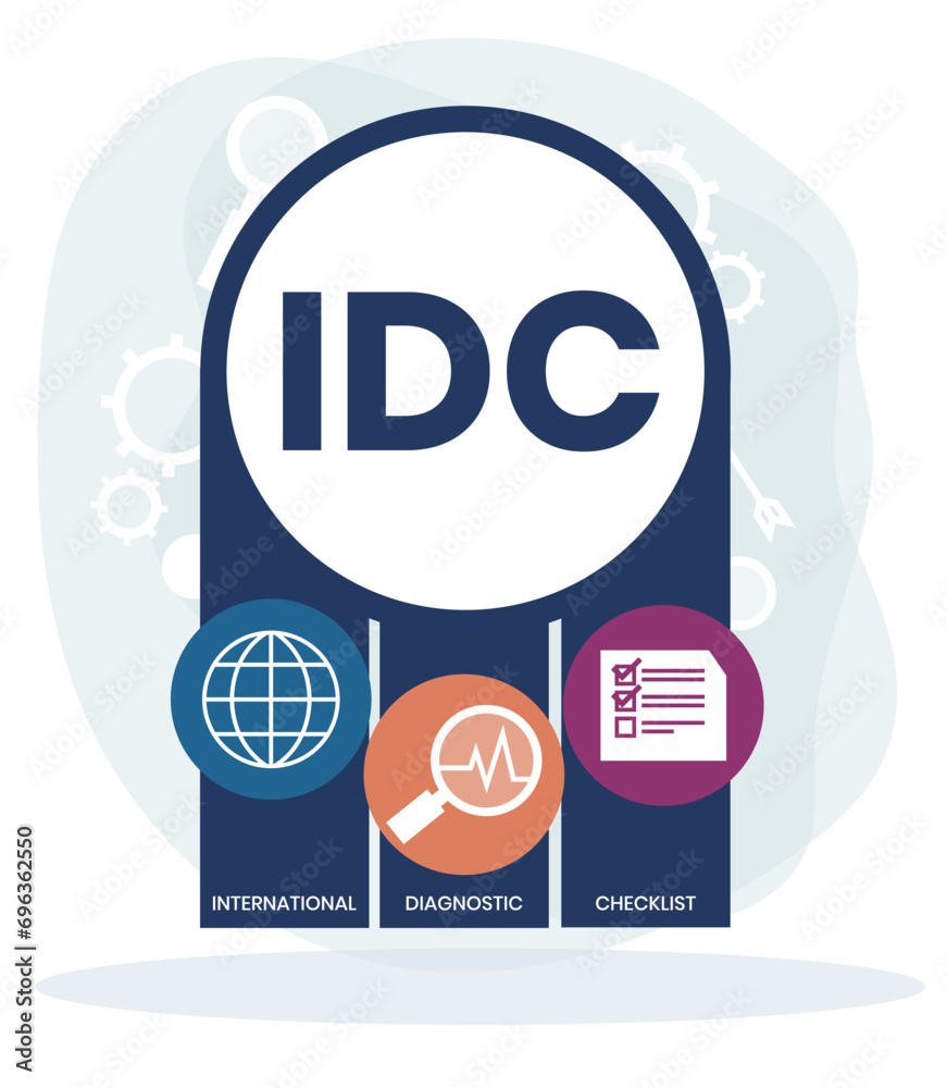 IDC - International Diagnostic Checklist acronym. vector illustration ...
