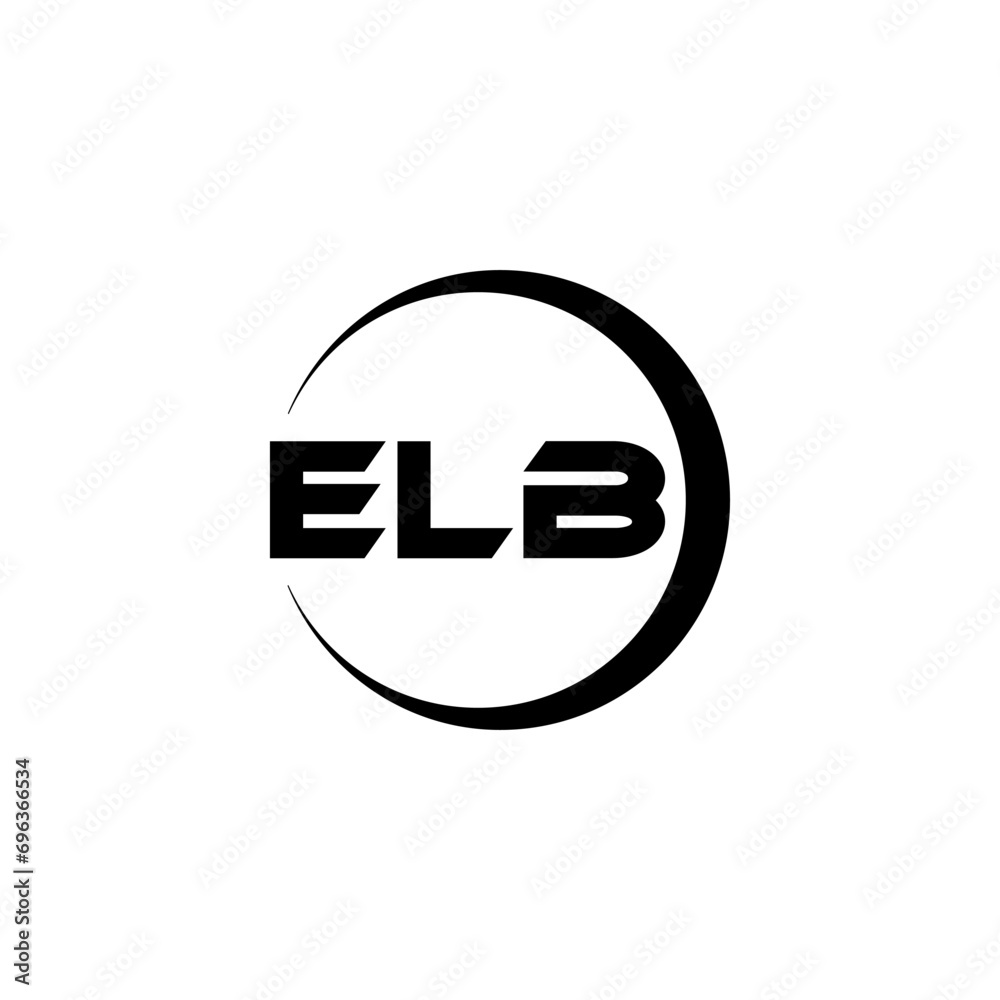 ELB letter logo design with white background in illustrator, cube logo ...