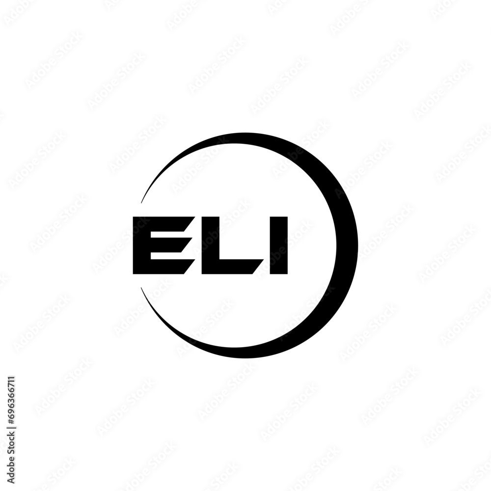 ELI letter logo design with white background in illustrator, cube logo, vector logo, modern ...