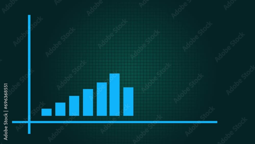 Vidéo Stock Growing Business Bar Chart Animation. sky Blue graph with ...